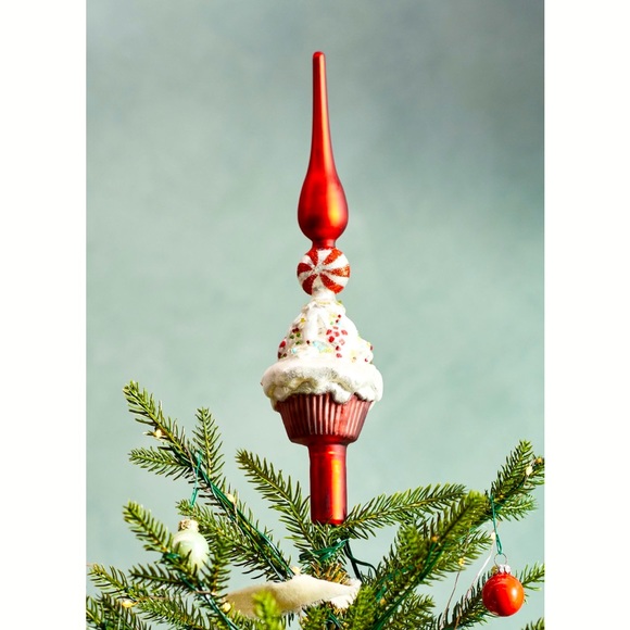 Anthropologie | Holiday | Cupcake Peppermint Tree Topper | Poshmark